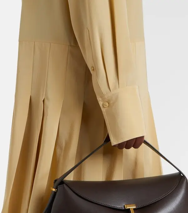 TOTEME Pleated Silk Shirt Dress