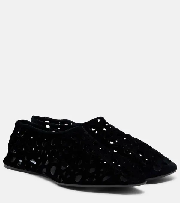 Alaïa Vienne Suede Ballet Flats - Black