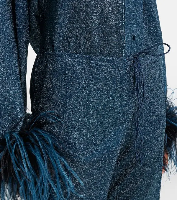 Oseree Lumière Plumage Wide-leg Pants - Blue