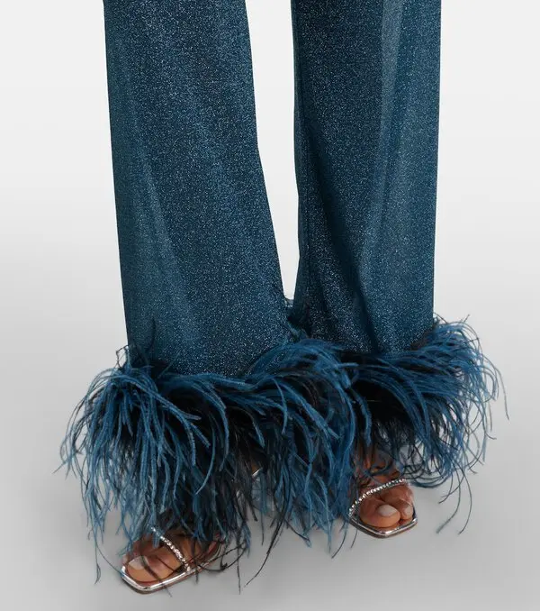 Oseree Lumière Plumage Wide-leg Pants - Blue