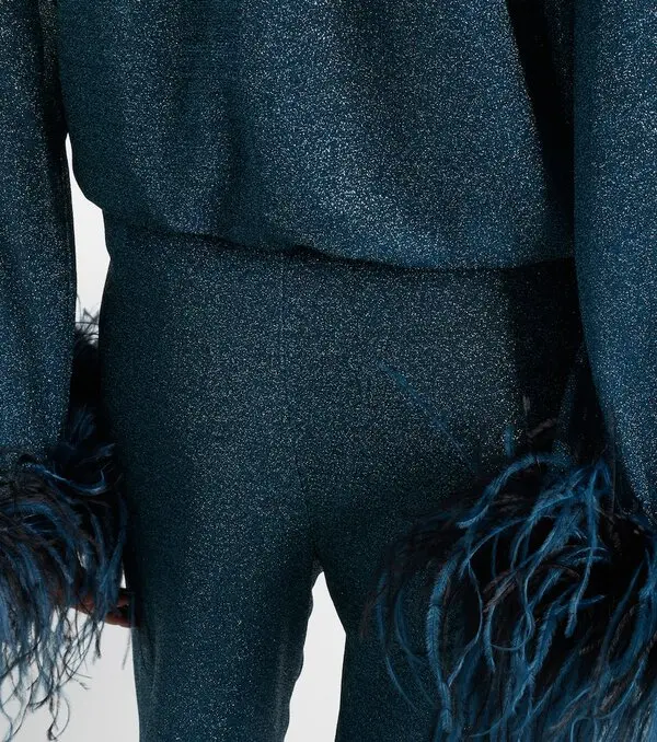 Oseree Lumière Plumage Wide-leg Pants - Blue