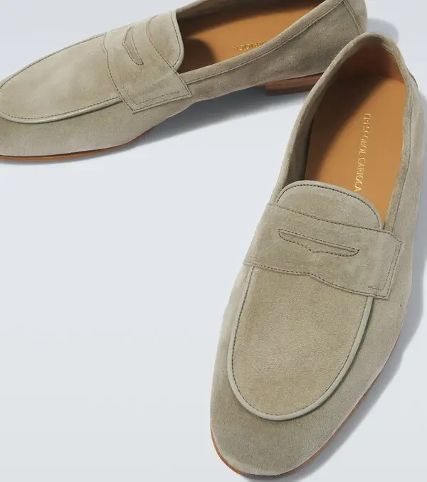 Frescobol Carioca Leme Suede Penny Loafers