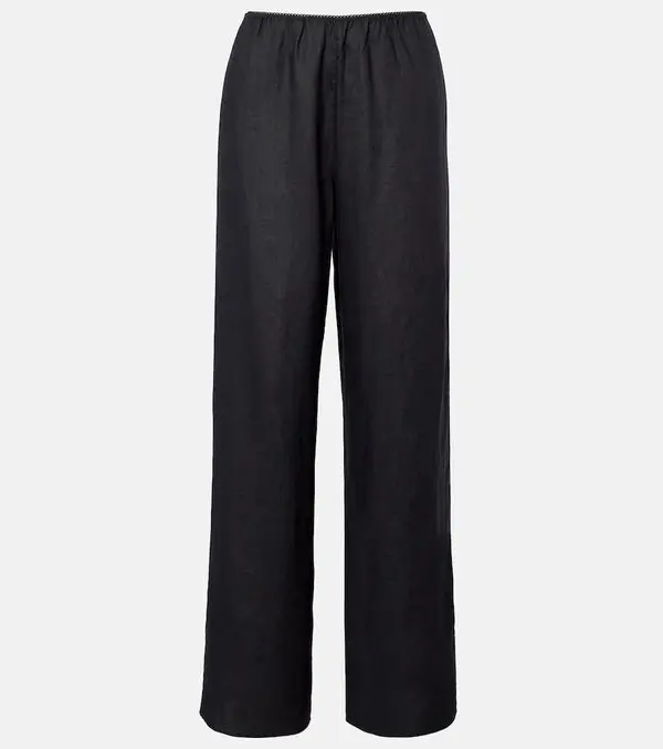 DÔEN Lavon Linen Straight Pants - Black