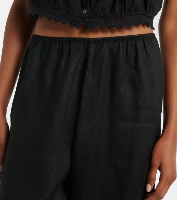 DÔEN Lavon Linen Straight Pants - Black