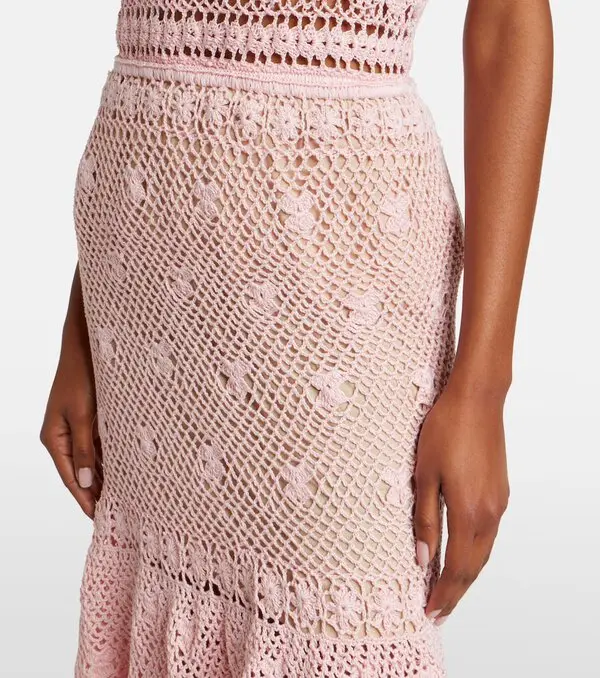 Anna Kosturova Florence Crochet Midi Skirt