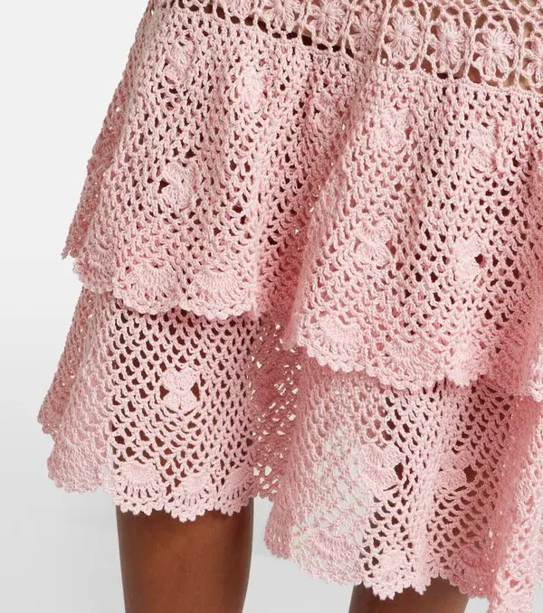 Anna Kosturova Florence Crochet Midi Skirt