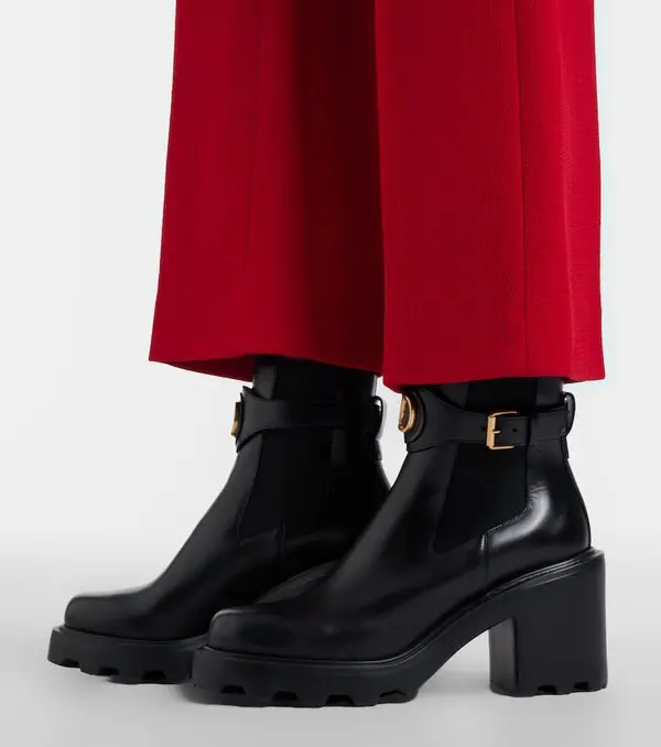 Valentino Garavani Beatle Vlogo Leather Ankle Boots