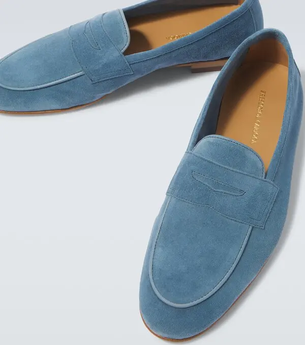 Frescobol Carioca Leme Suede Penny Loafers