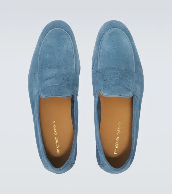 Frescobol Carioca Leme Suede Penny Loafers
