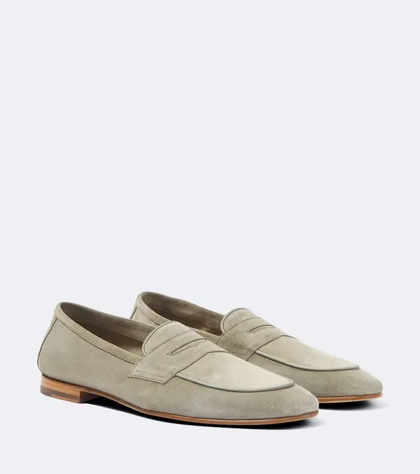 Frescobol Carioca Suede Penny Loafers - Green