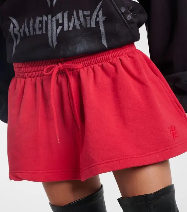 Balenciaga Cotton Mini Skirt - Red