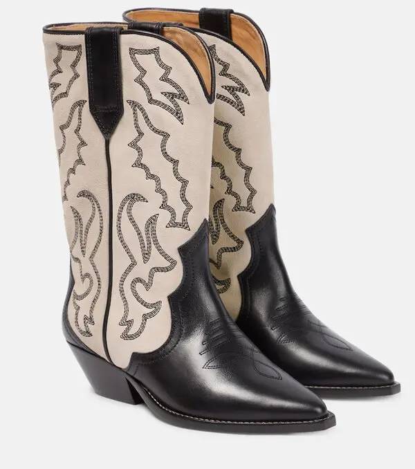 Isabel Marant Étoile Duerto Leather Cowboy Boots - Black