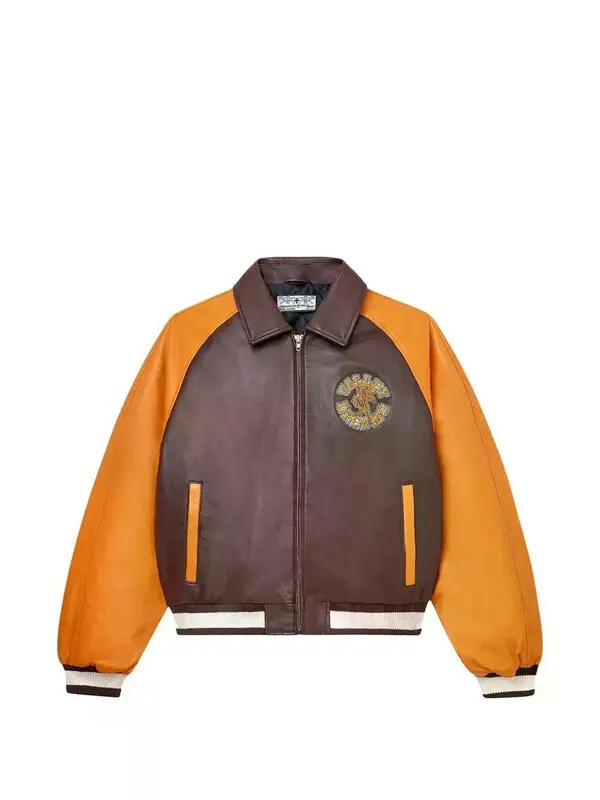 VALE FOREVER Aubrey Logo Patch Leather Jacket