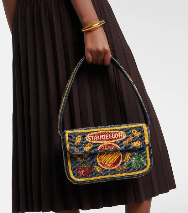 Staud Tommy Small Beaded Shoulder Bag - Multicoloured