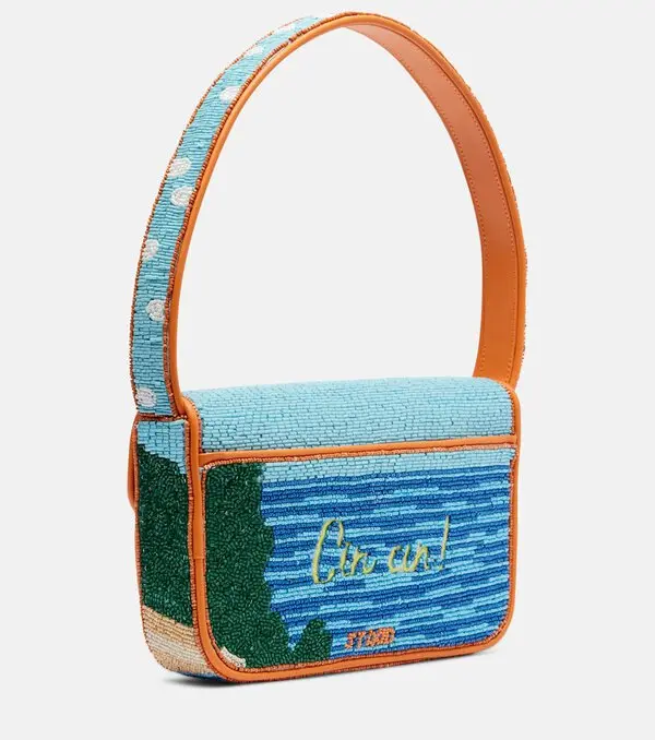 Staud Tommy Small Beaded Shoulder Bag - Multicoloured
