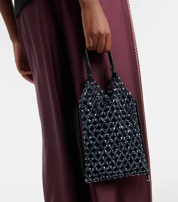 Staud Karla Beaded Top-handle Bag - Blue
