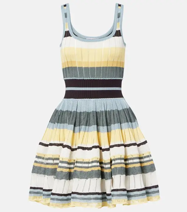 Alaïa Knitted Striped Minidress
