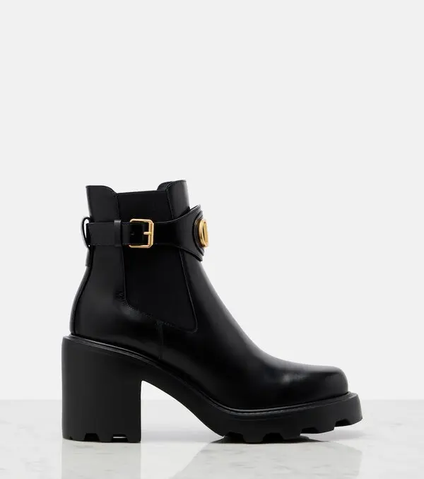 Valentino Garavani Beatle Vlogo Leather Ankle Boots