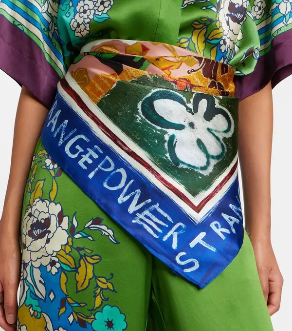 ALEMAIS X Mlak Tangible Love Printed Silk Twill Scarf