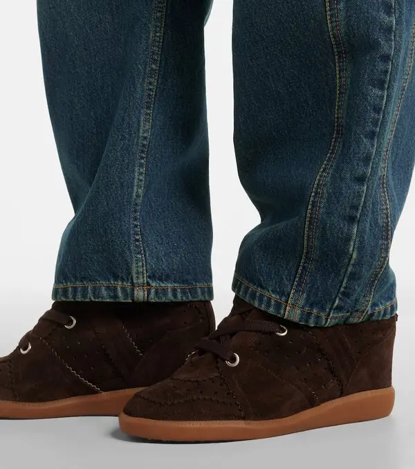 Isabel Marant Étoile Bobby Suede Wedge Sneakers