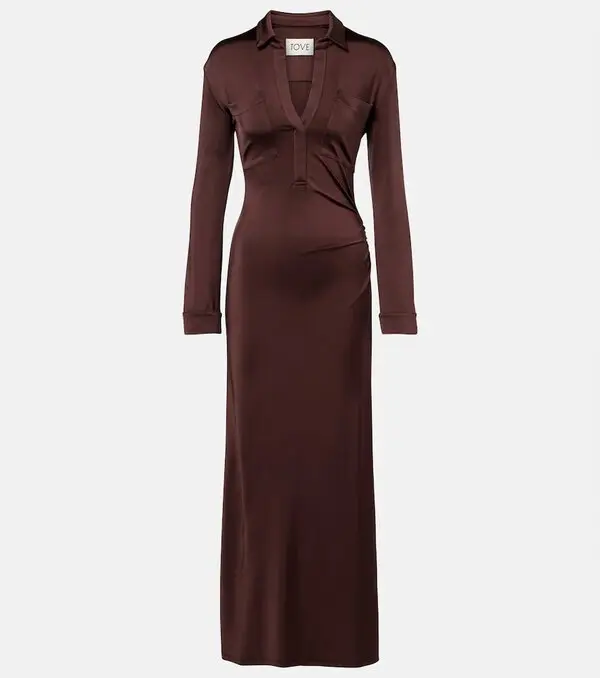 Tove Iana Jersey Shirt Dress - Brown