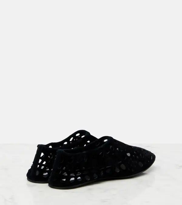Alaïa Vienne Suede Ballet Flats - Black