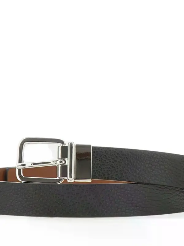 GIANNI CHIARINI Reversible Leather Belt With Silver-tone Buckle