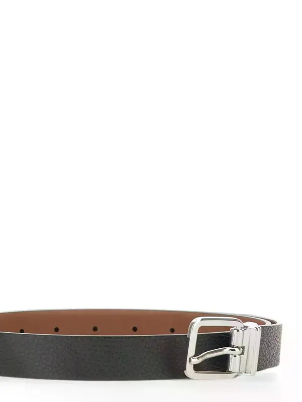 GIANNI CHIARINI Reversible Leather Belt With Silver-tone Buckle