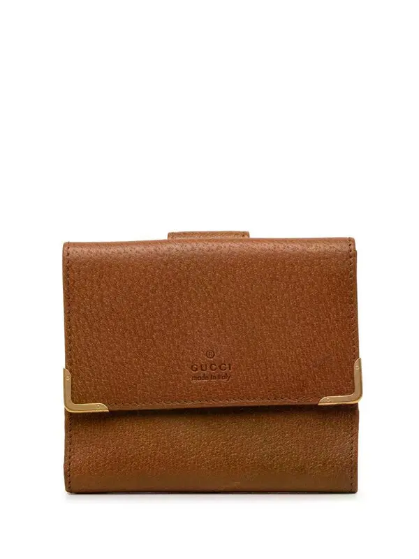 Gucci 2000-2015 Calfskin French Flap Wallet Small Wallets - Brown