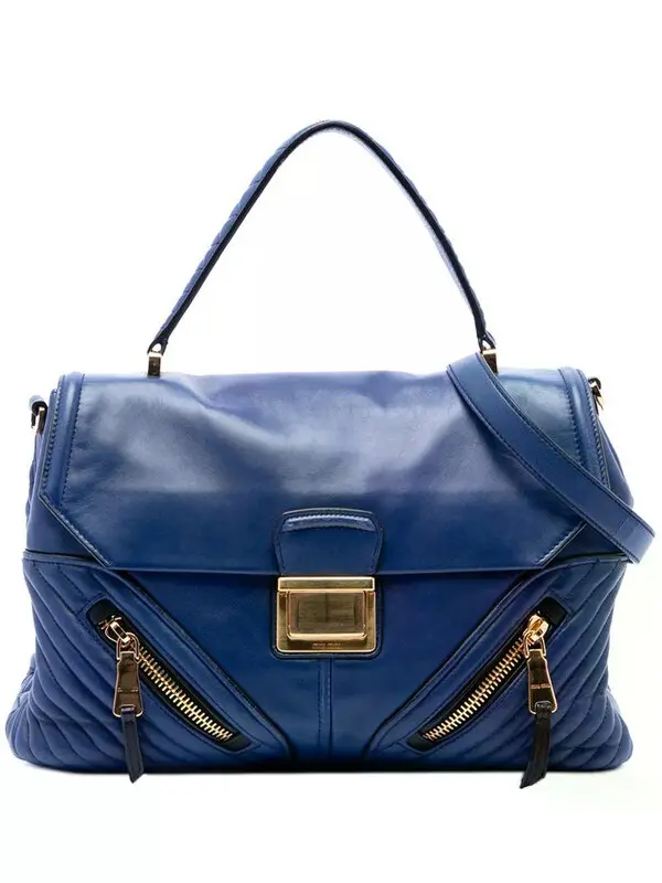 Miu Miu Quilted Nappa Leather Biker Top Handle Bag