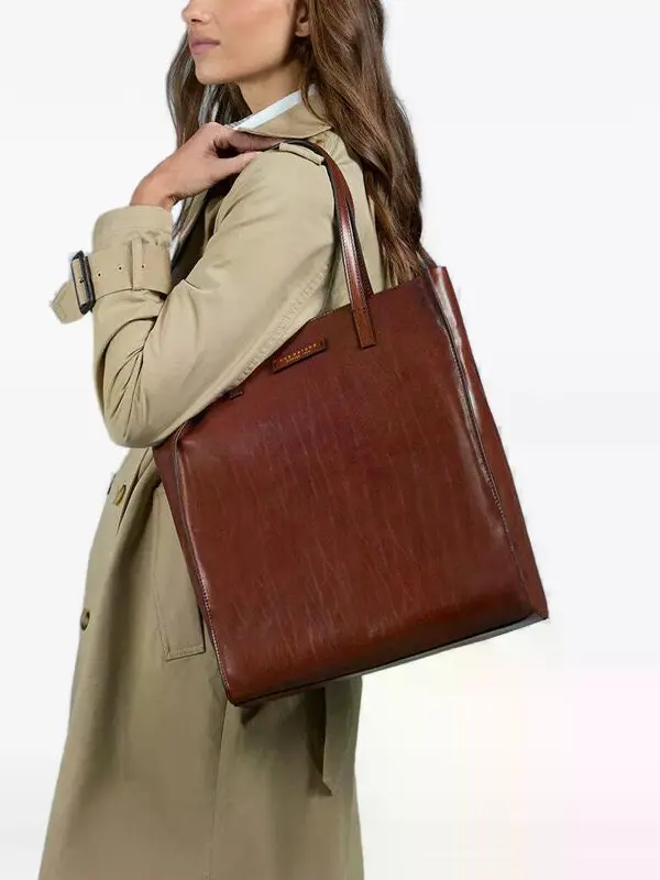 THE BRIDGE Leather Tote Bag - Brown