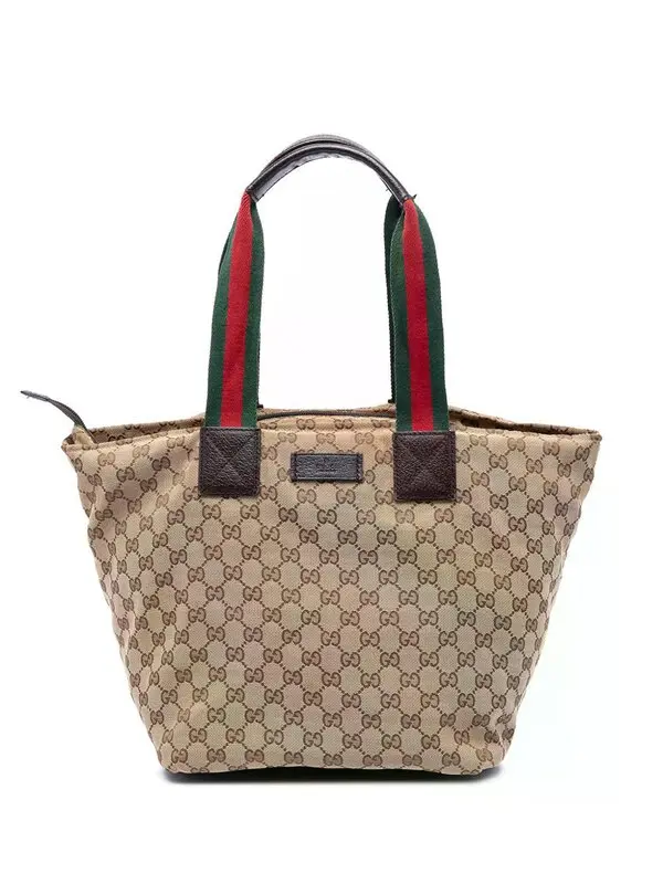 Gucci Gg Canvas Web Tote Bag - Neutrals