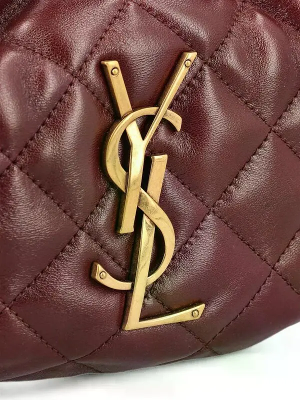 Saint Laurent Quilted -plaque Shoulder Bag - Red