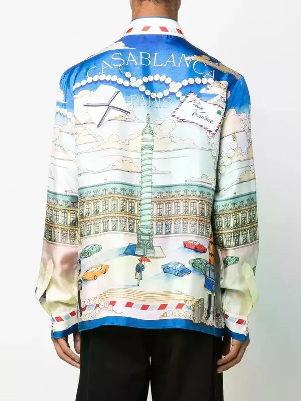 Casablanca Graphic-print Silk Shirt