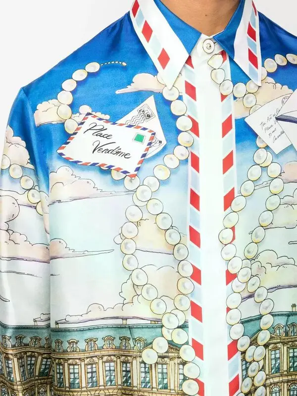 Casablanca Graphic-print Silk Shirt