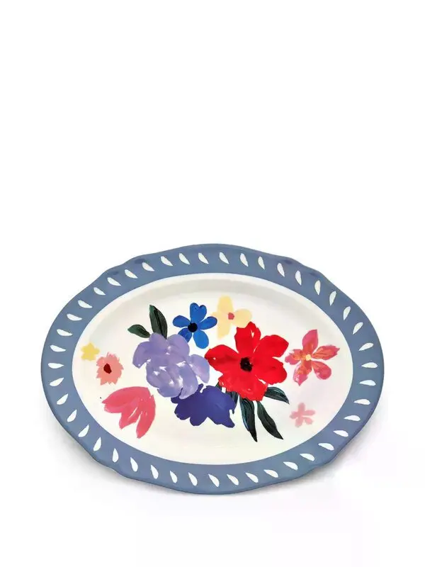 BITOSSI HOME Floral-print Oval Platter - Neutrals