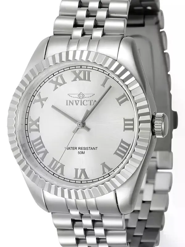 INVICTA Specialty 36mm Fluted Bezel Watch With Roman Numeral Indices - Silver