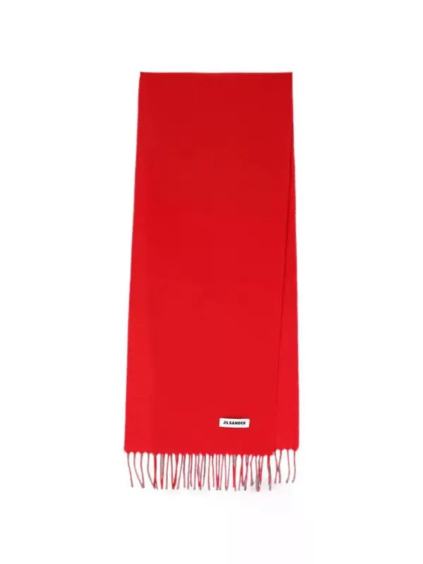 JIL SANDER Fringed-edge Scarf - Red