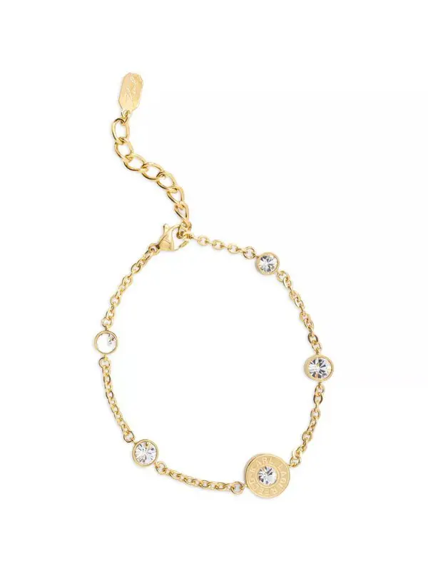 Karl Lagerfeld Crystal-embellished Logo-engraved Bracelet - Gold