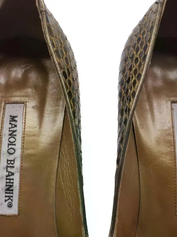 Manolo Blahnik Python-effect Pumps