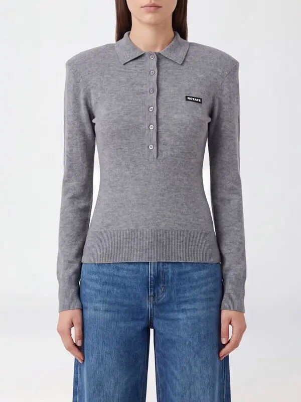 ROTATE BY BIRGER CHRISTENSEN Long-sleeved Polo Sweater