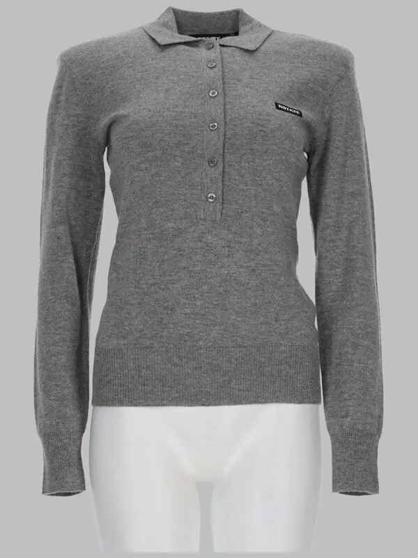 ROTATE BY BIRGER CHRISTENSEN Long-sleeved Polo Sweater