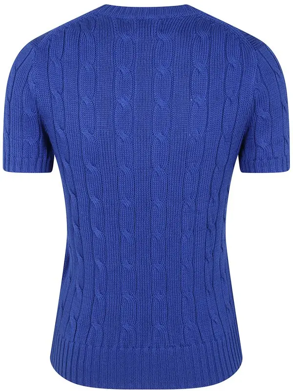 Polo Ralph Lauren Cable-knit Crewneck Top With Embroidered Logo