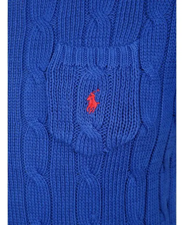 Polo Ralph Lauren Cable-knit Crewneck Top With Embroidered Logo