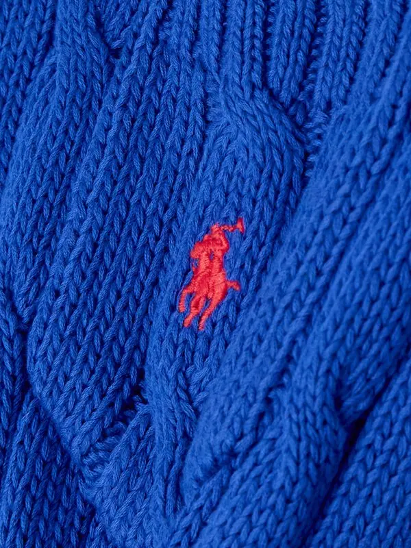 Polo Ralph Lauren Cable-knit Crewneck Top With Embroidered Logo