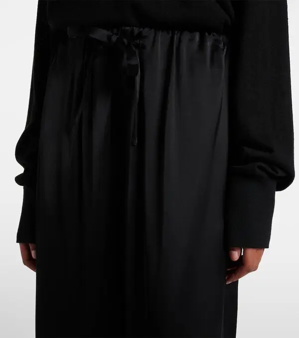 TOTEME Wide-leg Satin Pants - Black