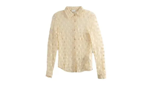 Dries Van Noten Large Polka Dot Mesh Shirt