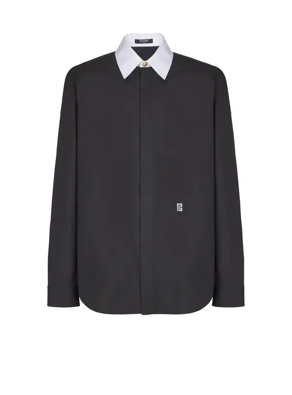 Balmain Pb Two-tone Poplin Shirt