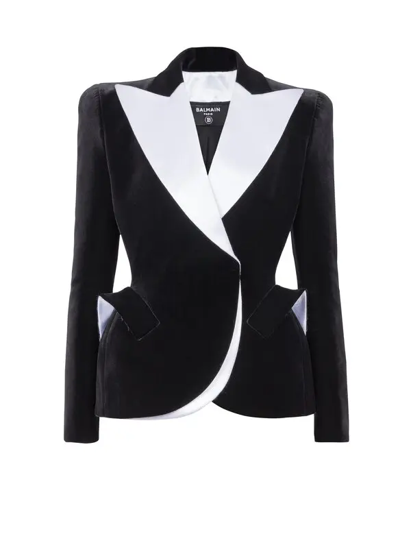 Balmain Velvet And Satin Blazer - Black