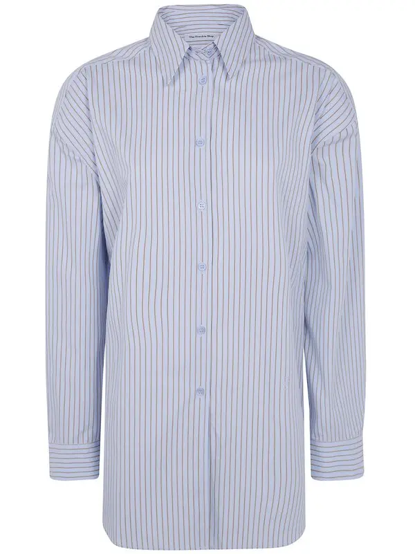 THE FRANKIE SHOP Camicia Cotone Pieghe "oana - Blue